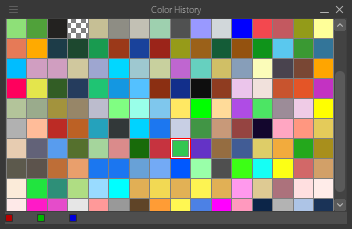 Paleta Historial de color
