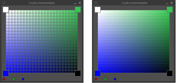 Palette de couleurs intermédiaires